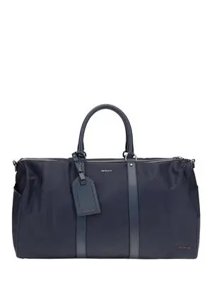 Kiton Leather-trim Travel Duffle Bag - Blue