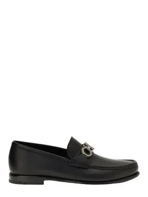 FERRAGAMO Gancini Ornament Loafers - Black