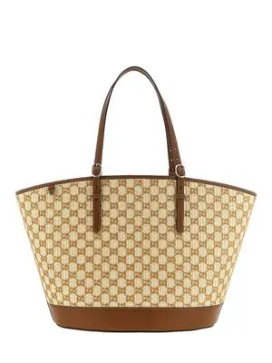 Gucci Large Woven Shopping Bag - Brown
