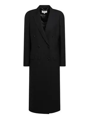 MAISON MARGIELA Wool Double-breasted Coat - Black