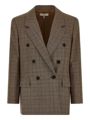Chloé Check Double-breasted Blazer - Brown