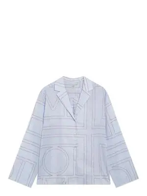 TOTEME Light Monogram Cotton-blend Pajama Shirt - Blue