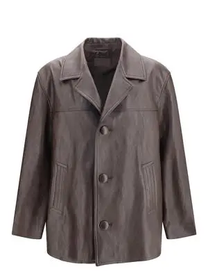 Prada Leather Caban Jacket - Brown