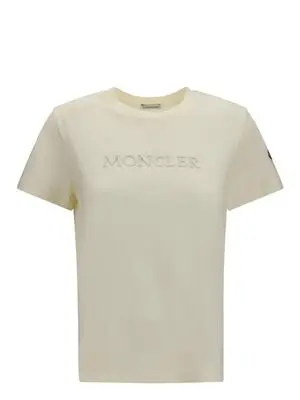 Moncler Cotton T-shirt With Tone On Tone Embroidered Logo - Multicolor