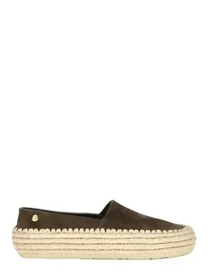 Loewe Rio Suede And Raffia Espadrillas - Brown