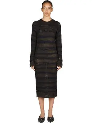 Acne Studios ACNE STUDIOS Ladder Knit Midi Dress Brown