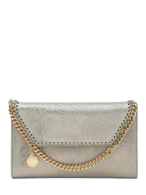 Stella McCartney Stella Mccartney Falabella Chain Wallet In Metallic Pyrite Women Silver