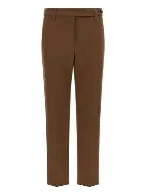 Brunello Cucinelli Monile Cotton Cropped Trousers - Brown