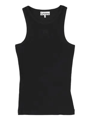 GANNI Tops With Logo - Black