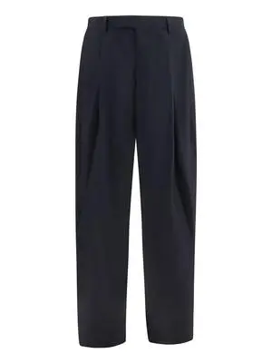 Giorgio Armani Virgin Wool Tailored Trousers - Blue