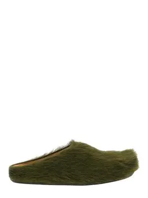 Marni MARNI Long-Haired Calf Leather Sabots Green