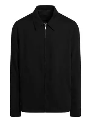 Rick Owens Zip-up Wool Shirt Jacket - Black