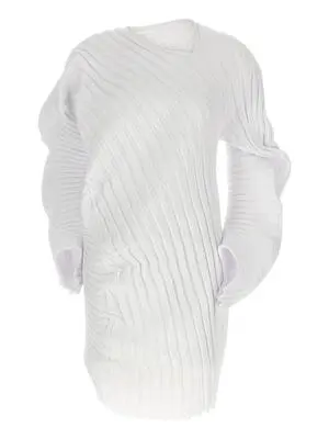 Issey Miyake Ribbed Knit Top - White