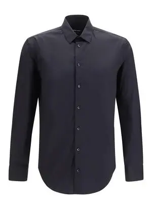 Giorgio Armani Shirt Slim Fit In Stretch Cotton Poplin - Black
