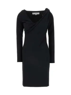 JW Anderson Stretch Polyester Blend Dress - Black