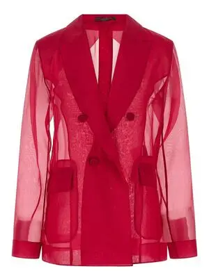 Max Mara MAX MARA MxeSlogan Silk Organza Blazer Pink
