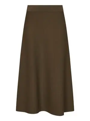 Max Mara Viscose Crepe Flared Midi Skirt - Multicolor