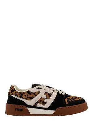 Fendi Match Suede And Pony Skin Low-top Sneakers - Multicolor
