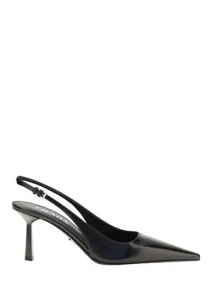 Prada Leather Slingback Pumps - Black