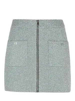 GANNI Sparkle' Wool Blend Miniskirt - Silver