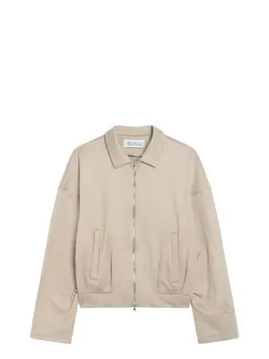 Max Mara Beige Cropped Sweatshirt In Silk Blend - Cream