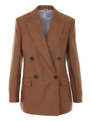 Brunello Cucinelli Twill Fluid Jacket - Brown