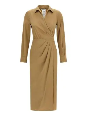 Max Mara Mxmbeta Cotton Poplin Wrap Dress - Cream