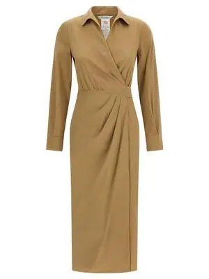 Max Mara MAX MARA MxmBeta Cotton Poplin Wrap Dress Cream