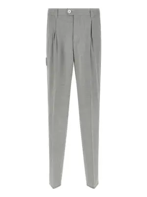 Brunello Cucinelli Mélange Virgin Wool Trousers - Gray