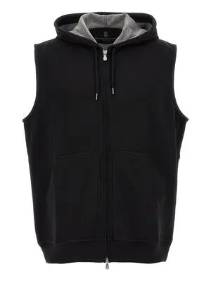 Brunello Cucinelli Hooded Vest - Black