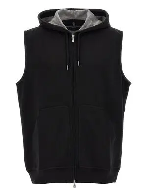 Brunello Cucinelli BRUNELLO CUCINELLI Hooded Vest Black