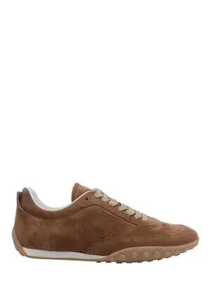 TOD'S Logo Suede Sneakers - Brown