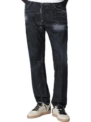 Dsquared2 Distressed Stretch Denim Jeans - Black