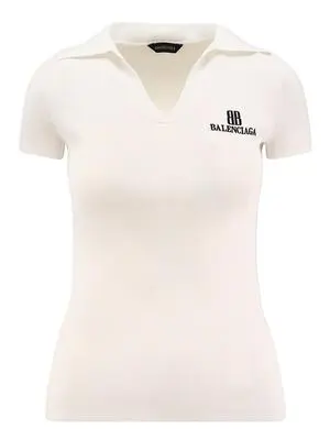 Balenciaga Viscose Blend Short Sleeve Sweater - Multicolor