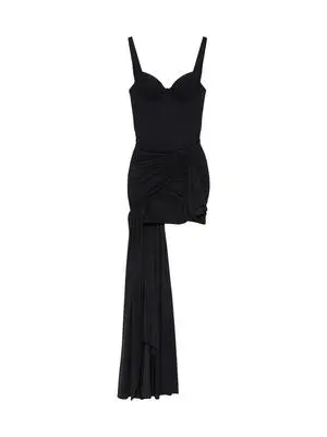 Balenciaga Draped Mini Dress In Jersey - Black