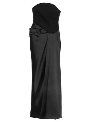 Solace London Strapless Draped Evening Dress - Black