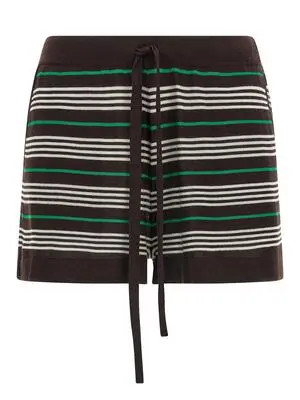 P.a.r.o.s.h Striped Blend Shorts - Brown