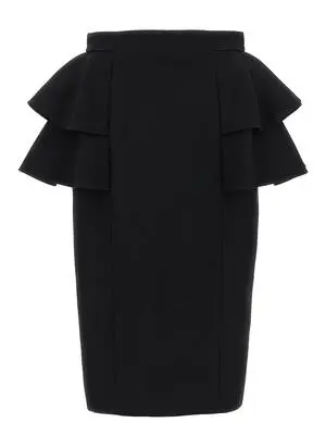 VALENTINO Valentino Crepe Couture Midi Skirt