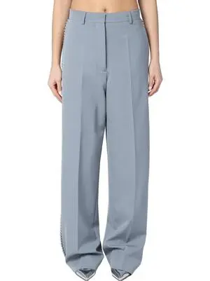 Stella McCartney Wide-leg Wool Trousers - Gray