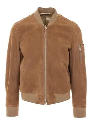 TOM FORD Suede Bomber Jacket - Brown