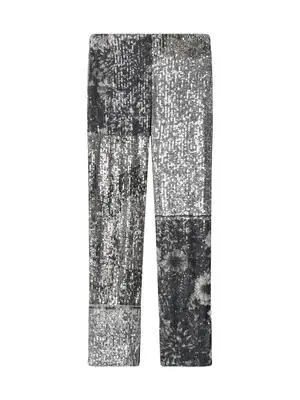 MAISON MARGIELA Patchwork Trousers With Floral Sequins - Multicolor