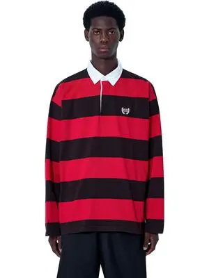 Balenciaga Striped Rugby T-shirt - Red