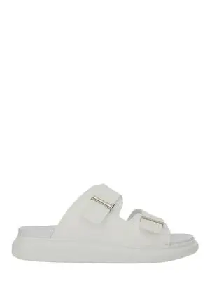 Alexander McQueen Hybrid Double Buckle Sandal - Silver
