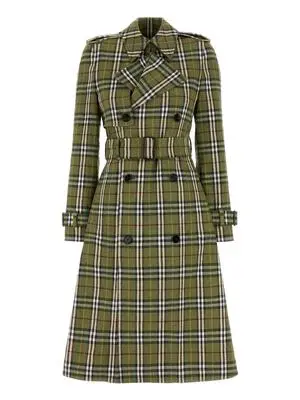 Burberry Embroidered Stretch Linen Trench Coat - Multicolor