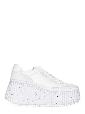 Chloé White Nama Wedge Sneakers - Multicolor