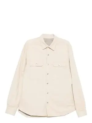 Rick Owens Leather Shirt Jacket - Cream
