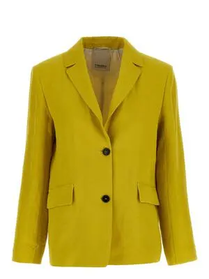 Max Mara Smmalberta Pure Linen Single-breasted Blazer - Yellow