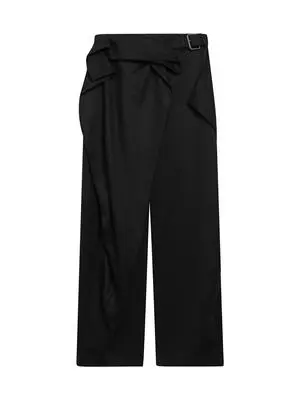 JW Anderson Trousers With Turned-up Waist In Wool - Black