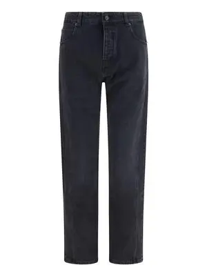 Balmain Straight-leg Denim Jeans - Black