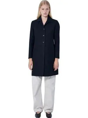 JIL SANDER Single-breasted Wool Coat - Black